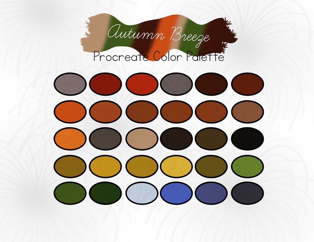 Procreate Color Palette, Autumn Breeze Color Palette, Digital Art Color ...