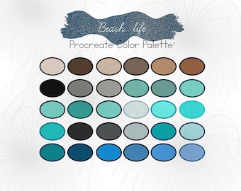 Procreate Color Palette, Sea Life Color Palette, Digital Art Color ...