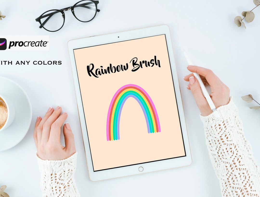 Procreate Rainbow Brush | Procreate Brushes | Retro Procreate Brush | Digital Brush for ...