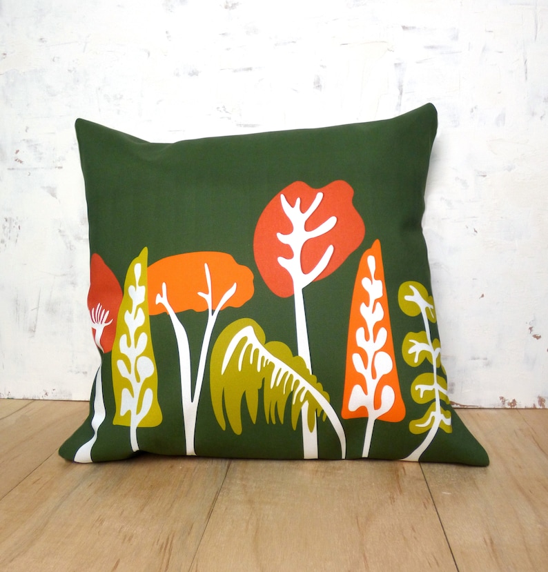 Handmade Trees Print Cushion Cover: Colorful Nature Pillow - Etsy UK