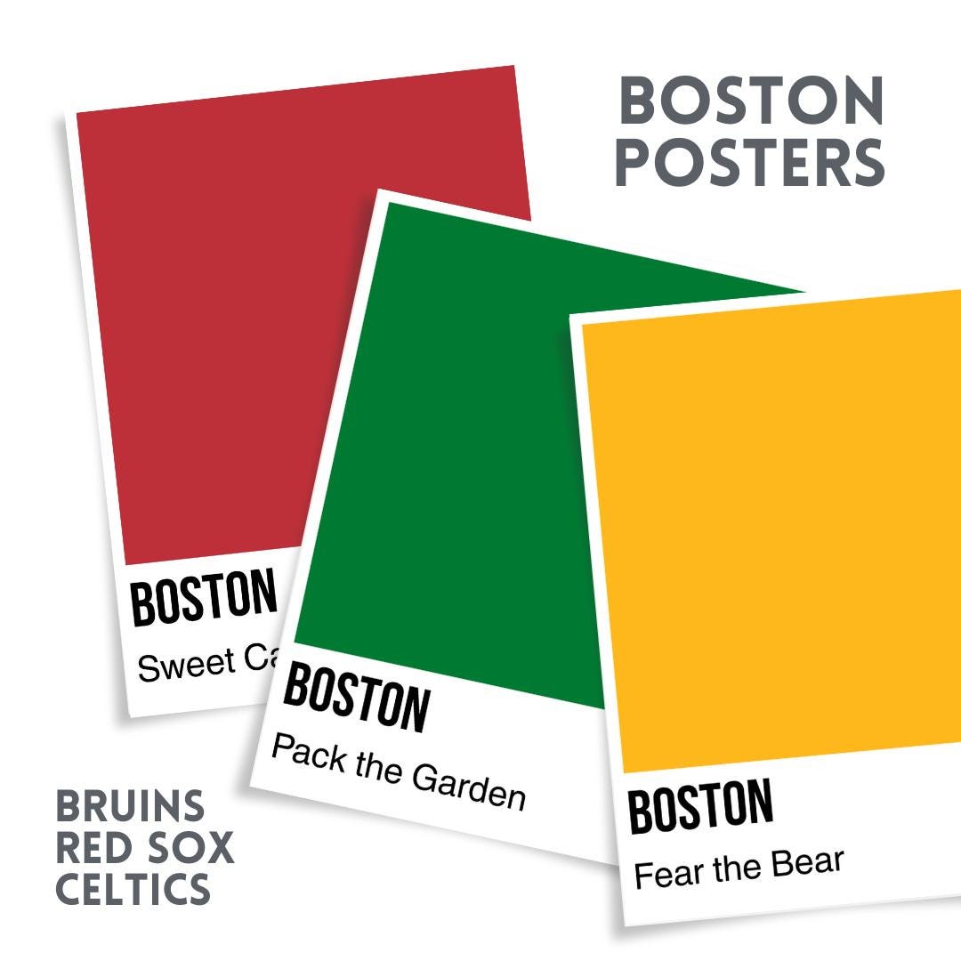 Boston Sports Posters Pack! - Etsy