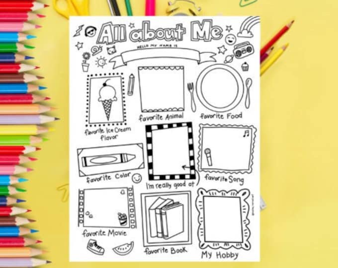 All About Me Coloring Page, Get to Know You Page, First Day of School ...