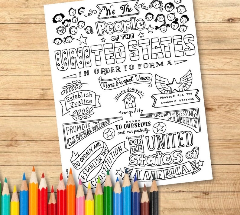 US History Constitution Coloring Page We the People Social Studies ...