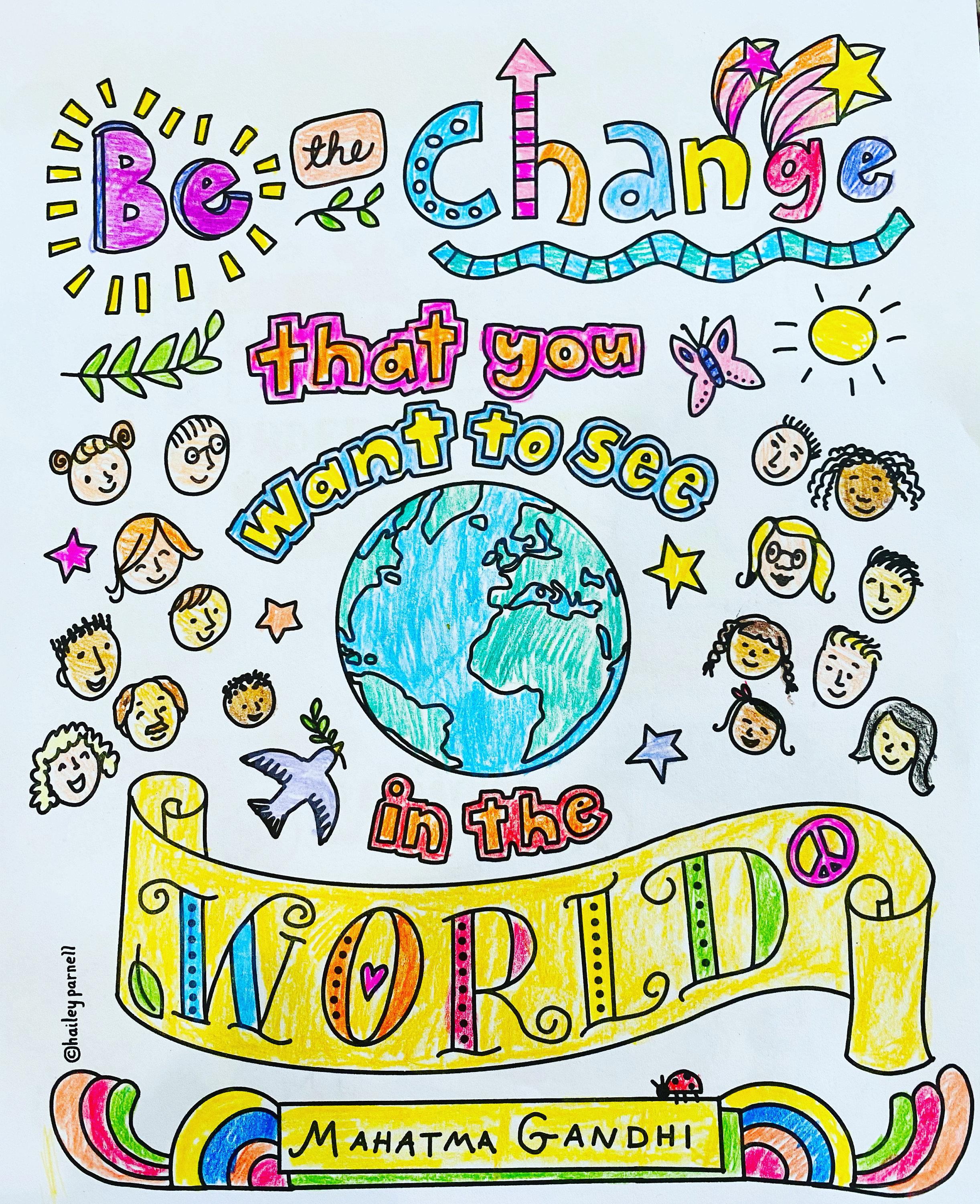 Be the Change Gandhi Inspirational Quote - Etsy