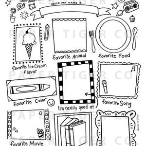 All About Me Coloring Page, Get to Know You Page, First Day of School ...