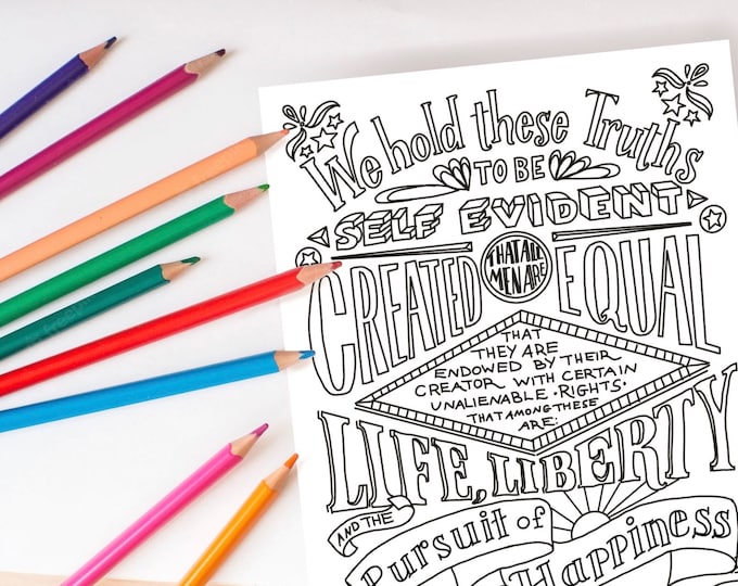Declaration of Independence Coloring Page - Etsy