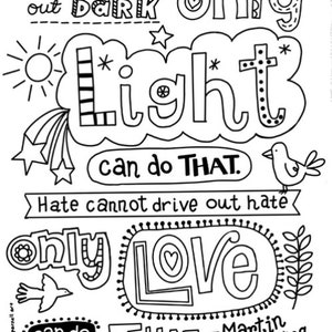 Martin Luther King Jr. Quote Coloring Page Black History Civil Rights ...