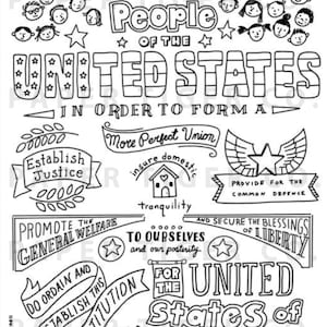 US History Constitution Coloring Page We the People Social Studies ...
