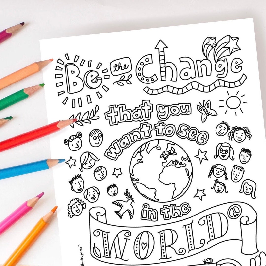 Be the Change Gandhi Inspirational Quote - Etsy