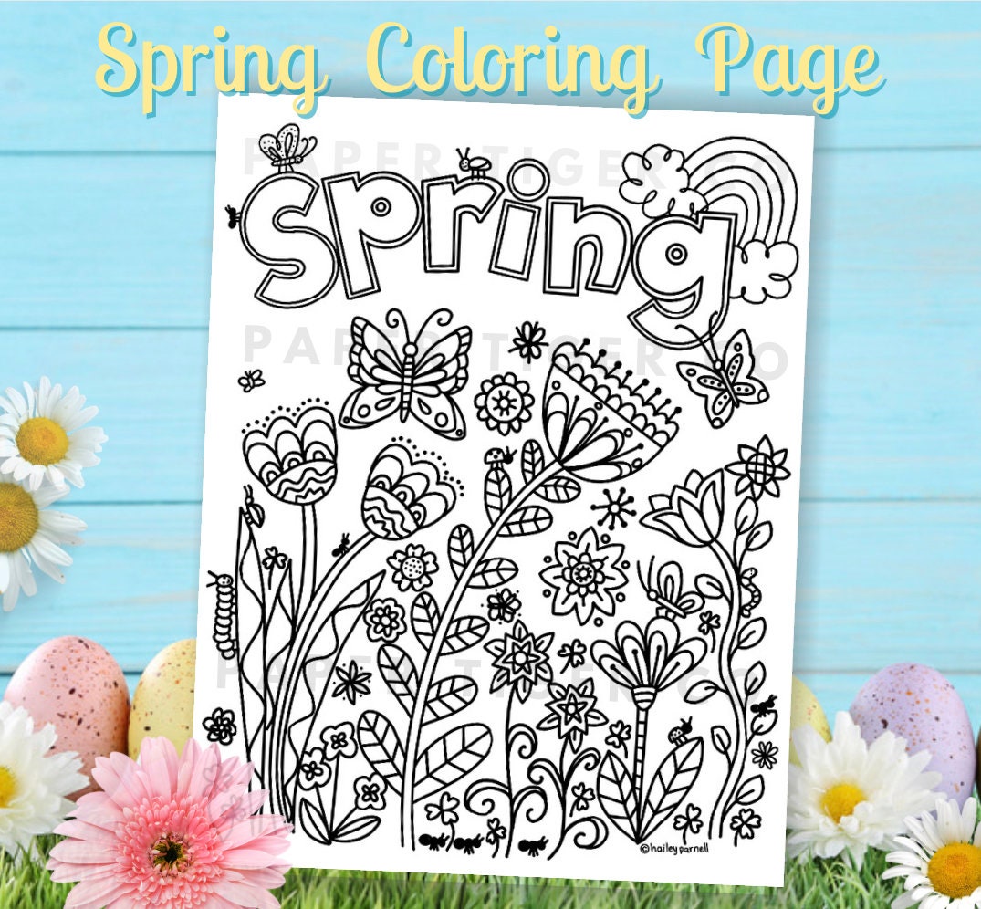 Spring Coloring Page - Etsy