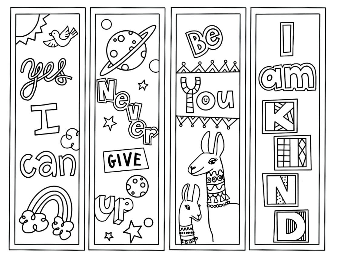 Printable Bookmark Coloring Activity - Etsy