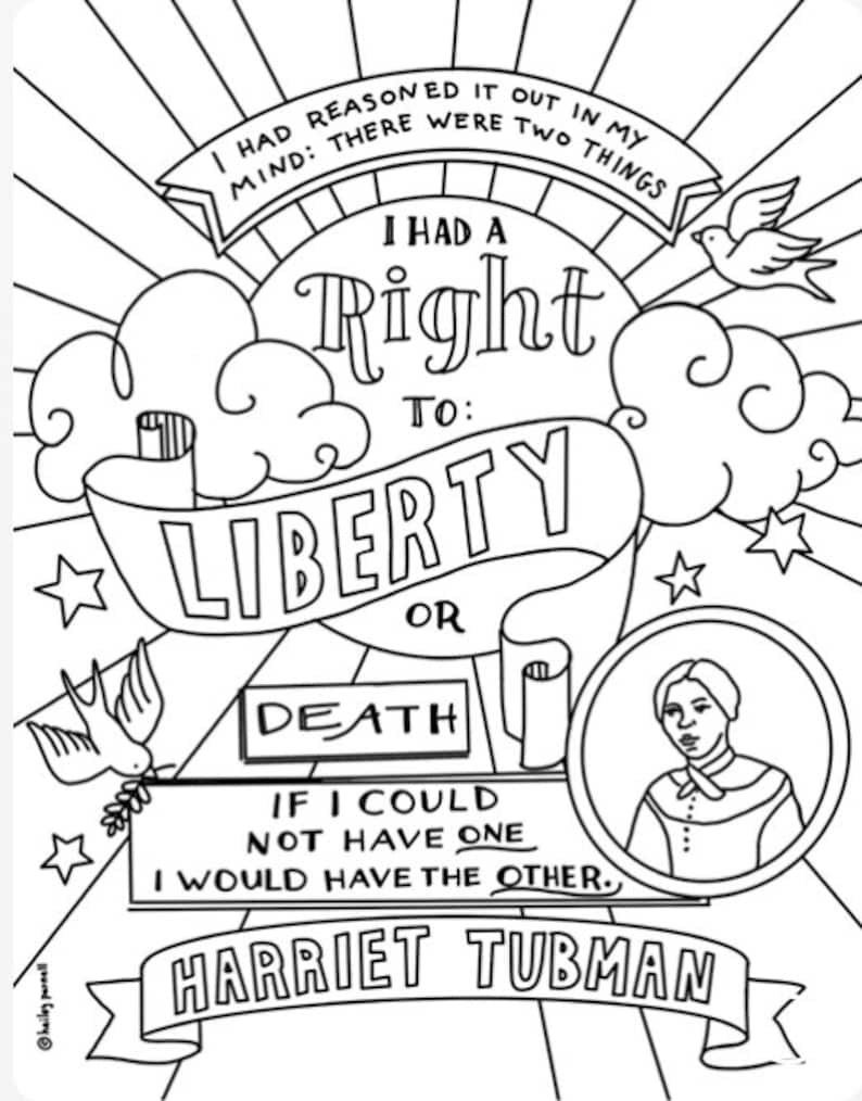 Harriet Tubman Coloring Page- Black History Coloring Page - Etsy Canada