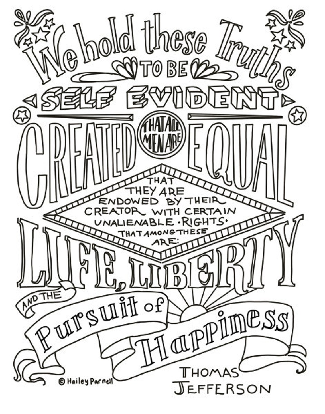 Declaration of Independence Coloring Page - Etsy