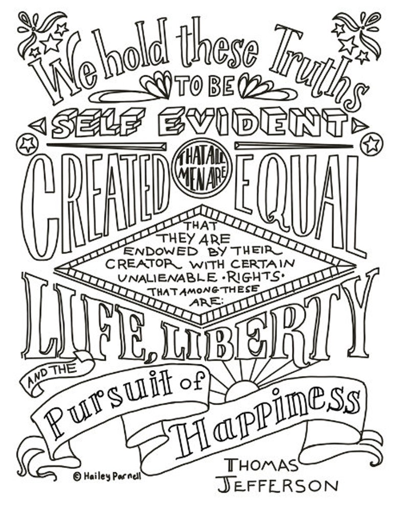 Declaration of Independence Coloring Page - Etsy