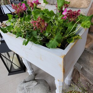 20" Wooden Farmhouse Patio Planter, Cottage Planter, Handmade Rustic ...