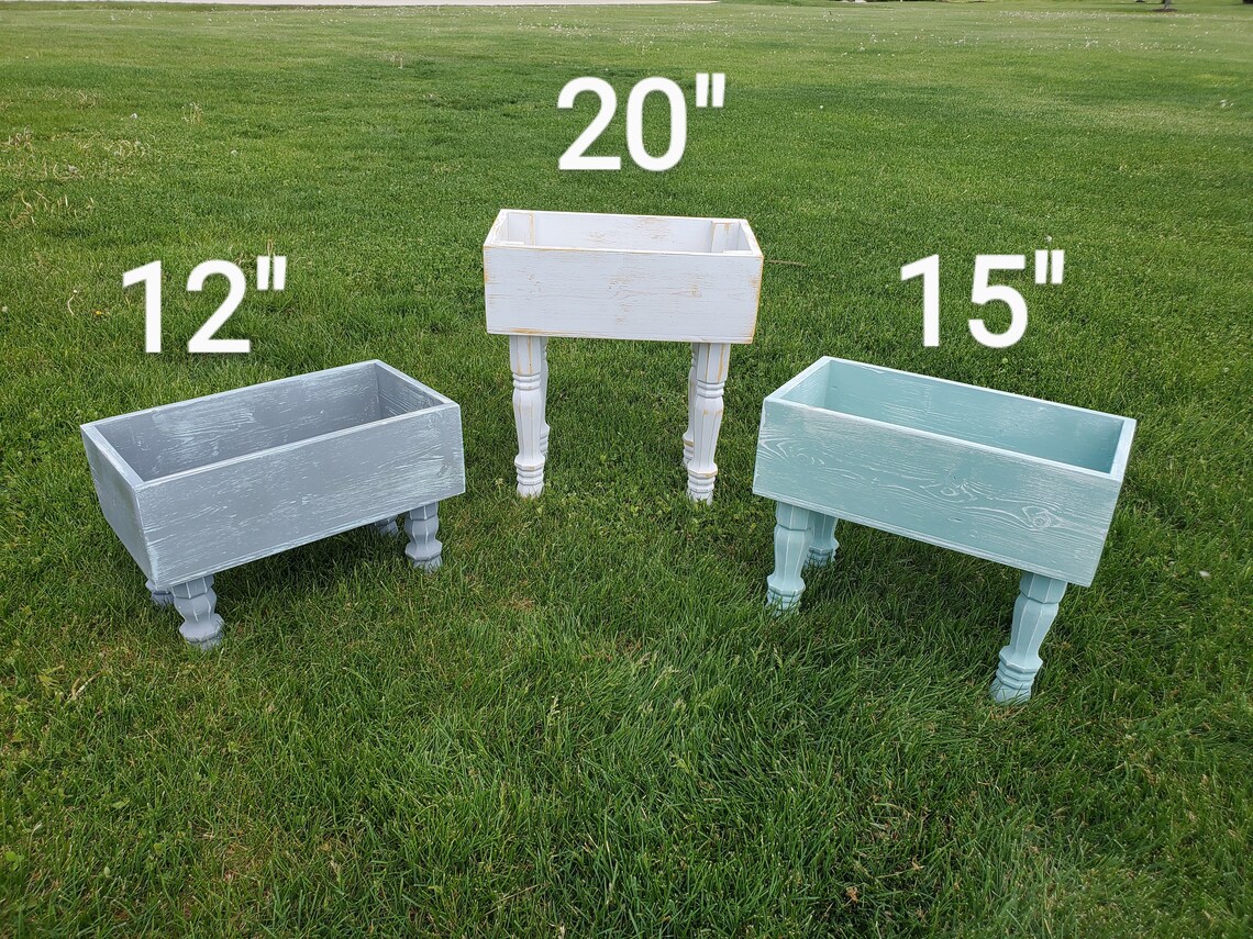 12" Wooden Farmhouse Patio Planter Cottage Planter, Handmade Rustic ...