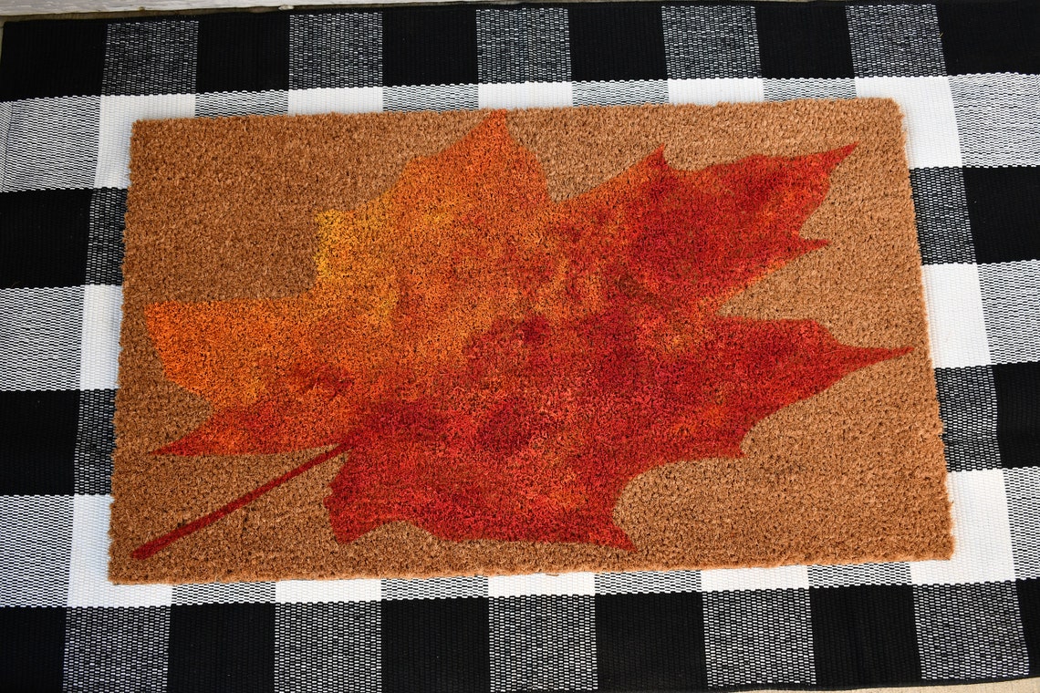 Leaf Doormat for Fall Autumn floor Mat Front Door Decor | Etsy