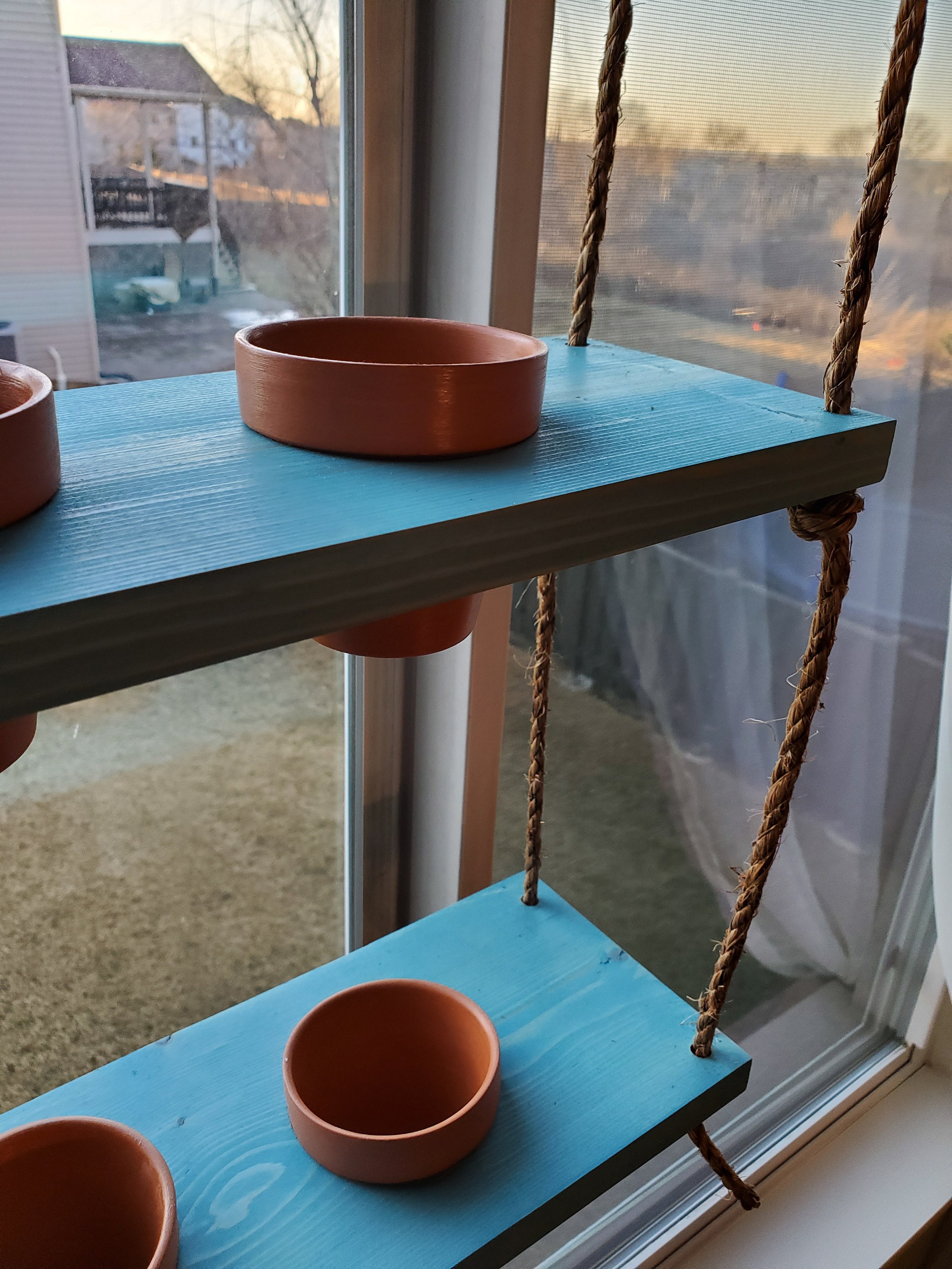 Double Floating Planter Shelves Hanging Indoor Garden - Etsy