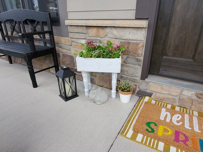 20" Wooden Farmhouse Patio Planter, Cottage Planter, Handmade Rustic ...