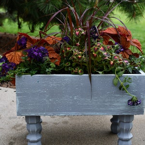 20" Wooden Farmhouse Patio Planter, Cottage Planter, Handmade Rustic ...