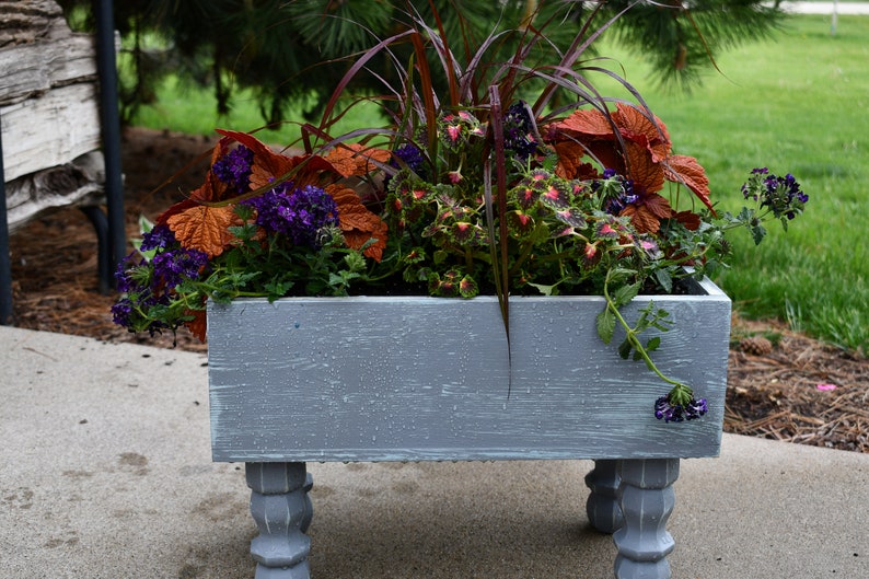20" Wooden Farmhouse Patio Planter, Cottage Planter, Handmade Rustic ...