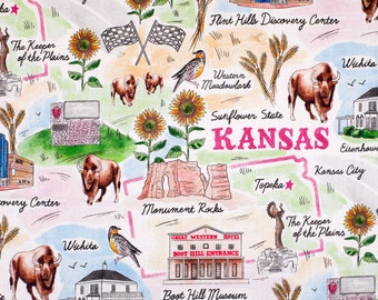 Kansas State Fabric | Etsy