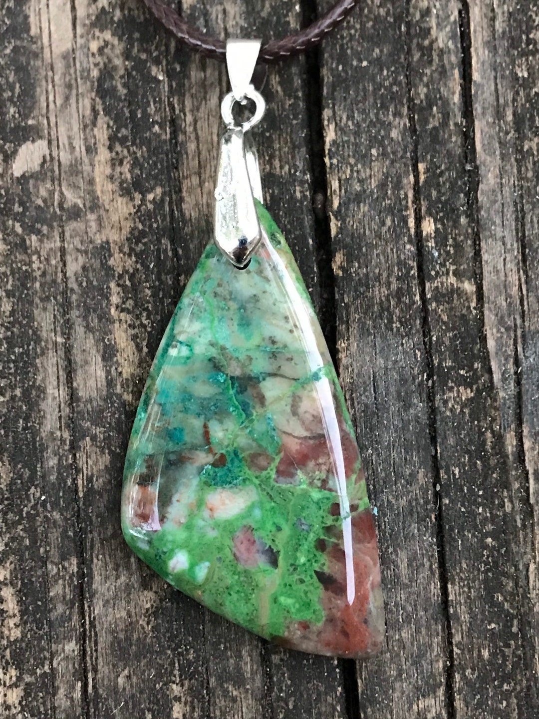 Parrot Wing Jasper Necklace - Etsy