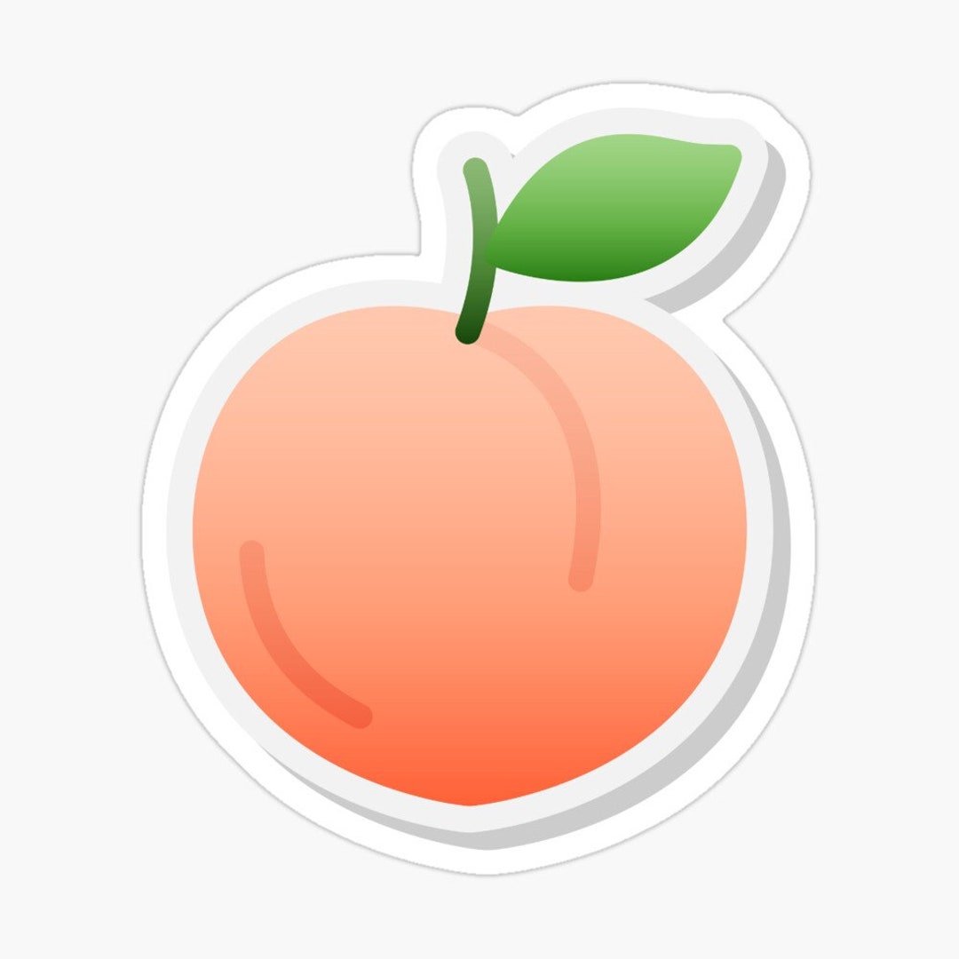 Peach Emoji Sticker Etsy