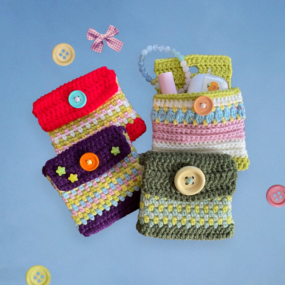 Mini Crochet Pouch Trinket Organizer, Crochet Wallet, Coin Purse 1 of 1 ...