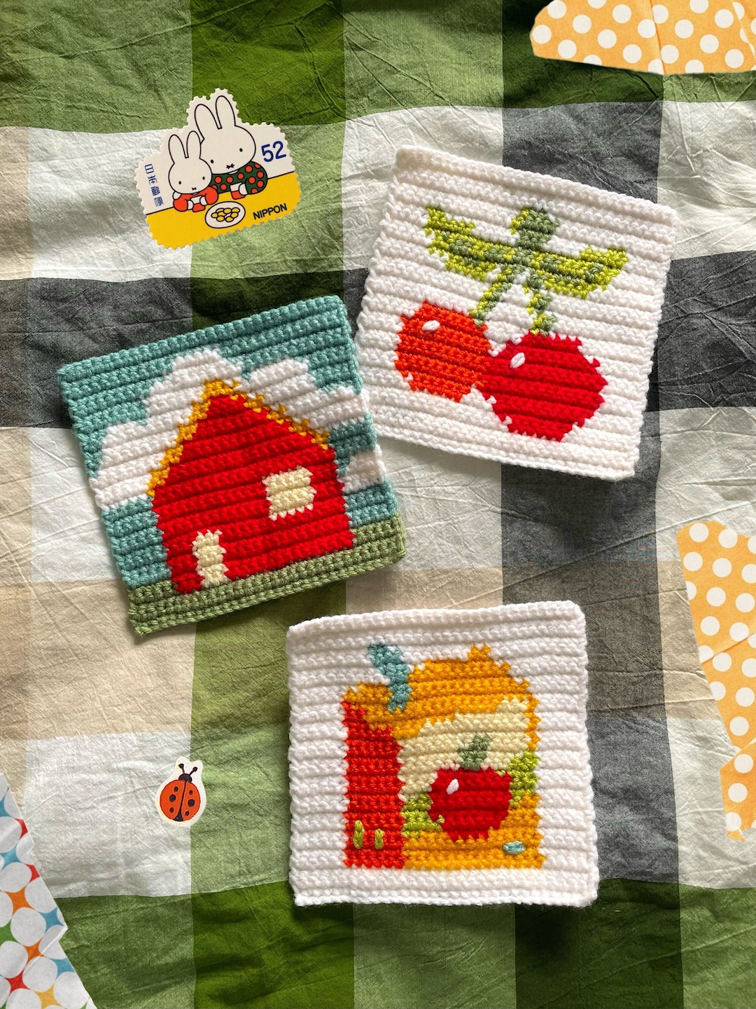 PDF PATTERN: Sunny Days Triptych Digital Crochet Tapestry - Etsy