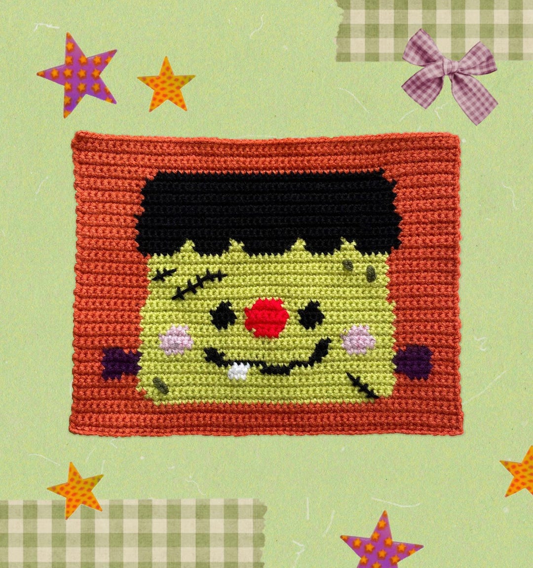 PDF PATTERN: Friendly Frankenstein | Digital Crochet Tapestry Pattern ...