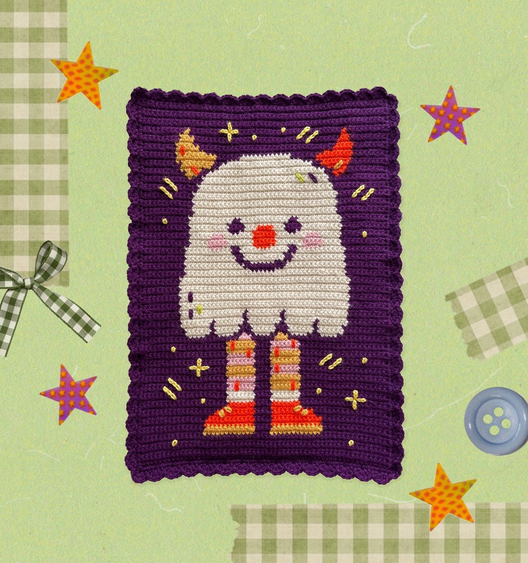 PDF PATTERN: Spooky Ghost | Digital Crochet Tapestry Pattern, Halloween ...