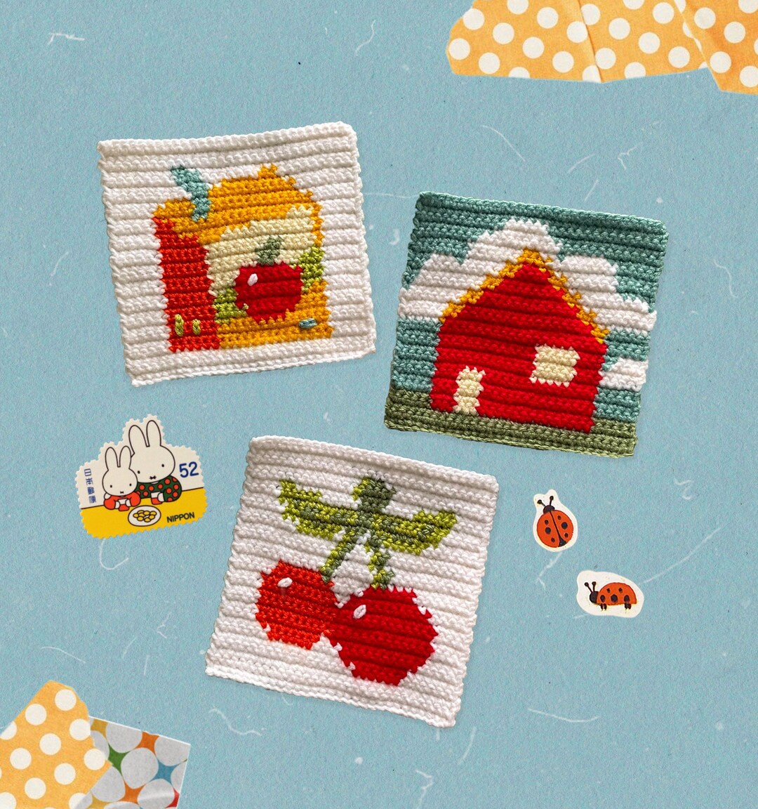 PDF PATTERN: Sunny Days Triptych | Digital Crochet Tapestry Pattern - Etsy