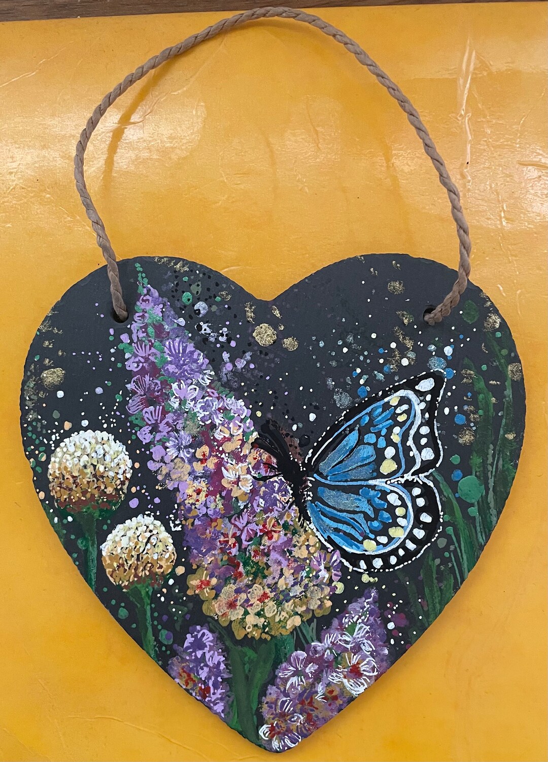 Butterfly Hanging Slate Wall Art - Etsy