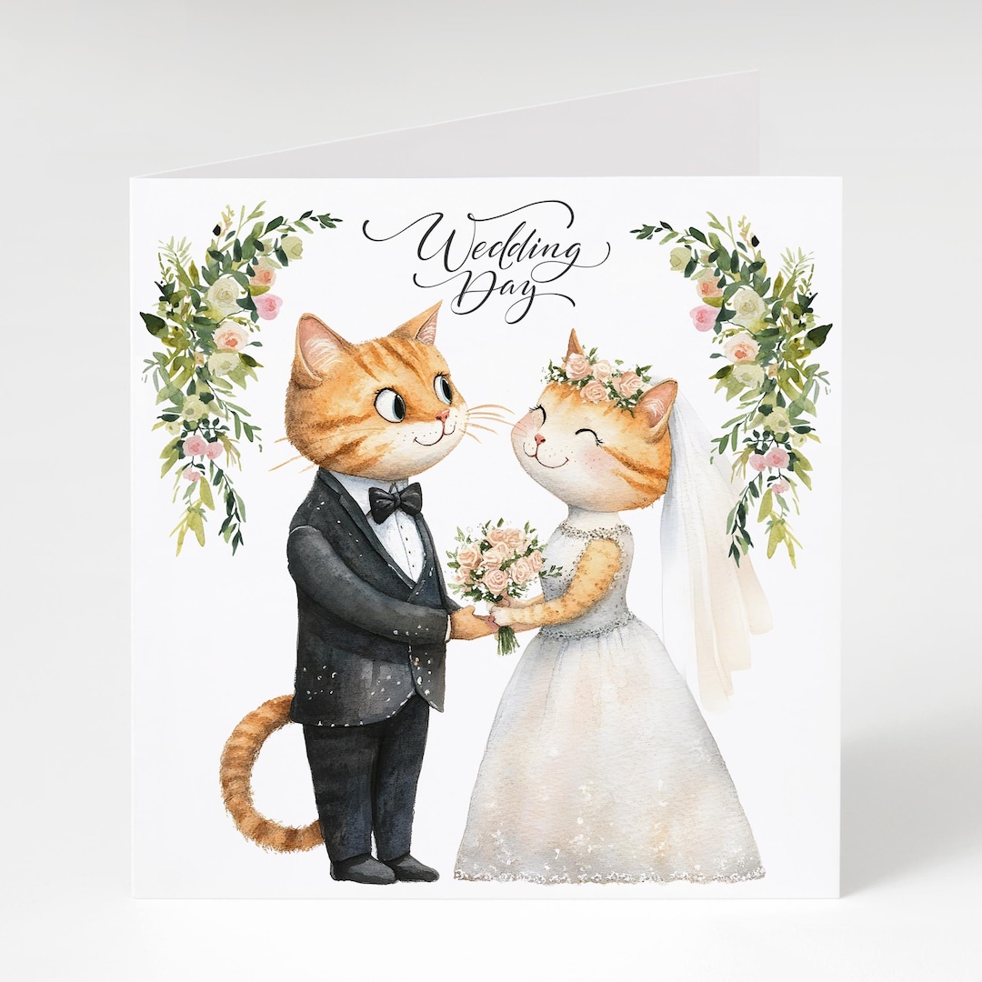 Ginger Cat Wedding Card, Wedding Card for Cat Lovers - Etsy UK