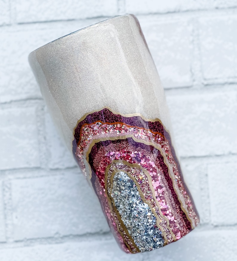 Rose Gold Geode Tumbler Geode Tumbler Geode Glitter Tumbler - Etsy