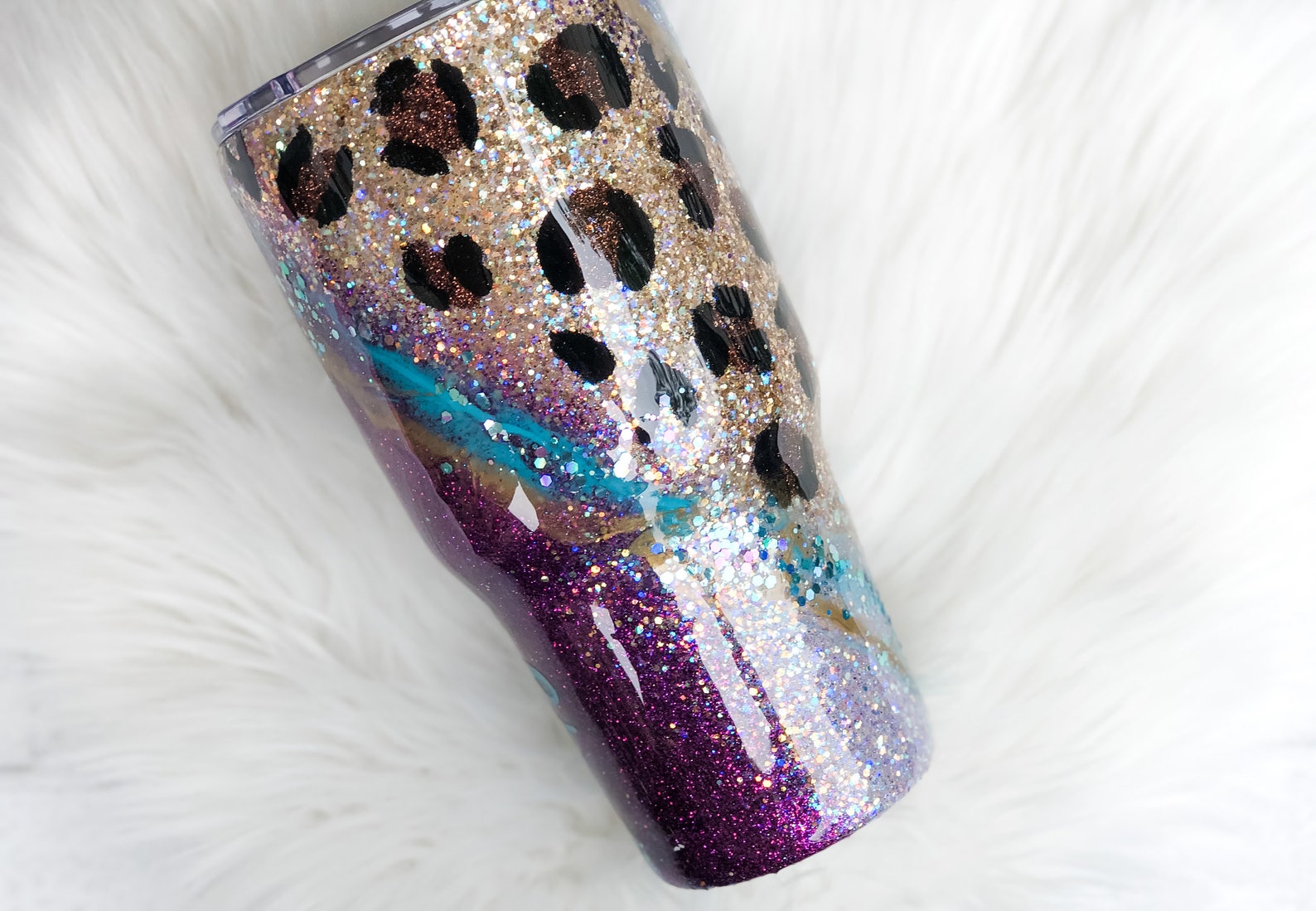 Leopard Tumbler Glitter Swirl Tumbler Gypsy Leopard - Etsy