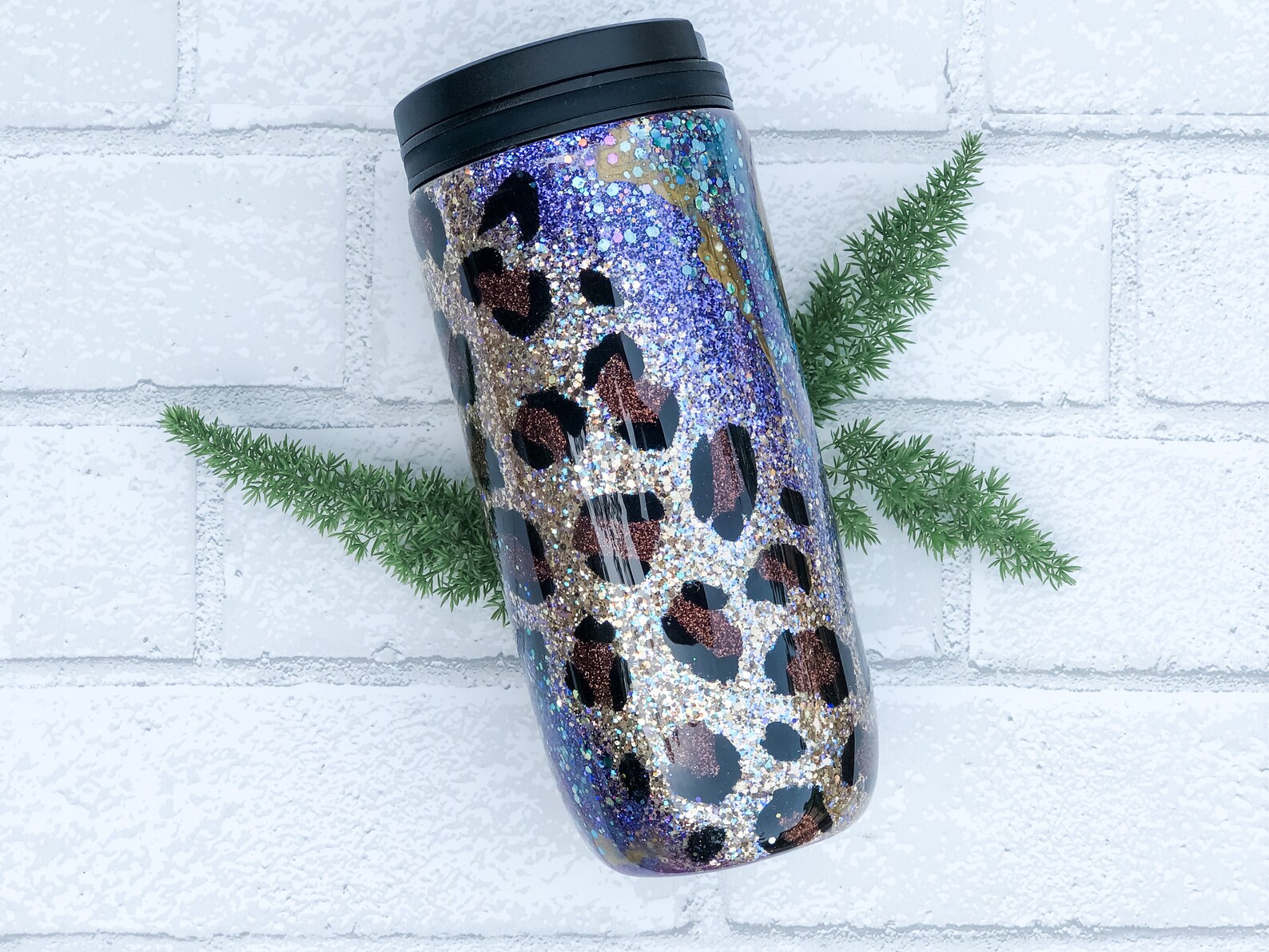 Leopard Tumbler Glitter Swirl Tumbler Gypsy Leopard - Etsy