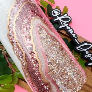 Rose Gold Geode Tumbler, Geode Tumbler, Geode Glitter Tumbler - Etsy