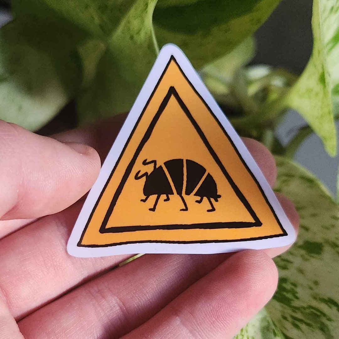 2" BUG HAZARD STICKER, Waterproof, Insects, Decal, Isopod, Roly Poly ...