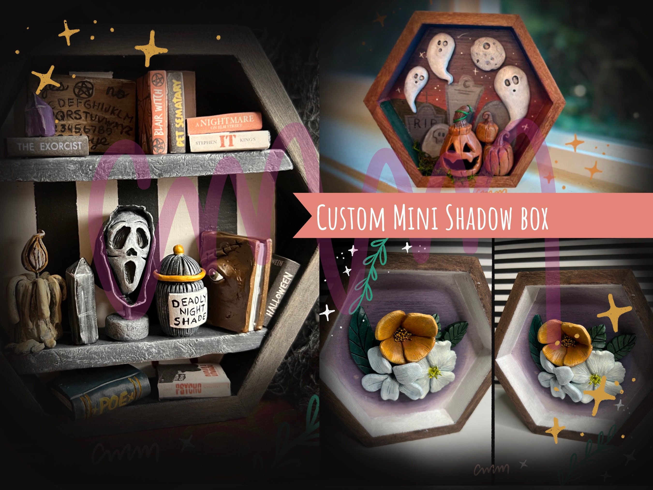 Custom Clay Shadow Box & Sculpture Mini Clay Sculpture Wall Hanging or ...