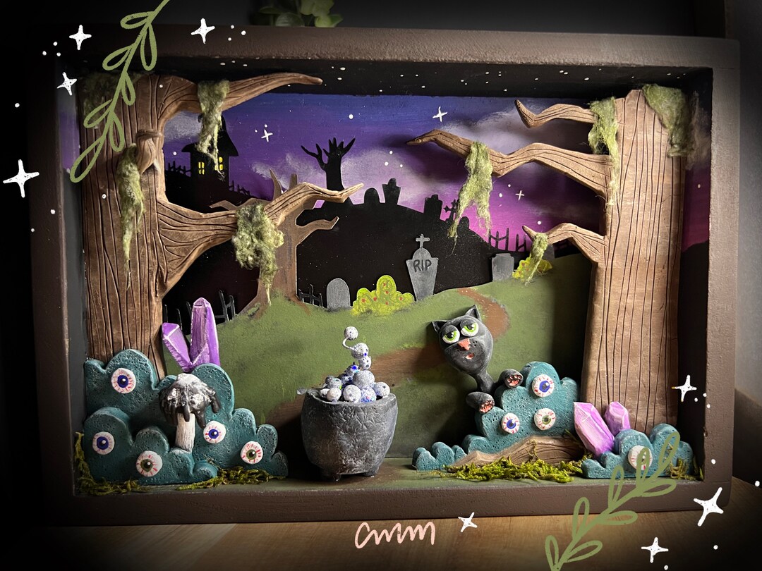 Sacred Ground Mixed Media Shadow Box Witchy Wall Art Magical Forest ...