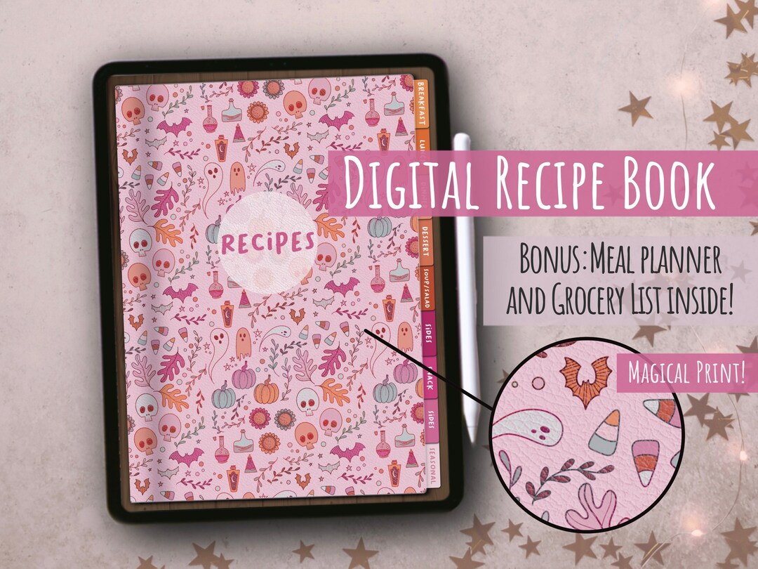 Spooky Goodnotes RECIPE BINDER / Digital Grocery List & Meal - Etsy