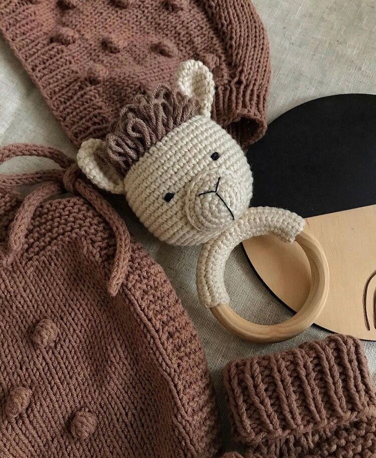 Crochet Rattle Crochet Teething Rings Baby Knitted Animal | Etsy