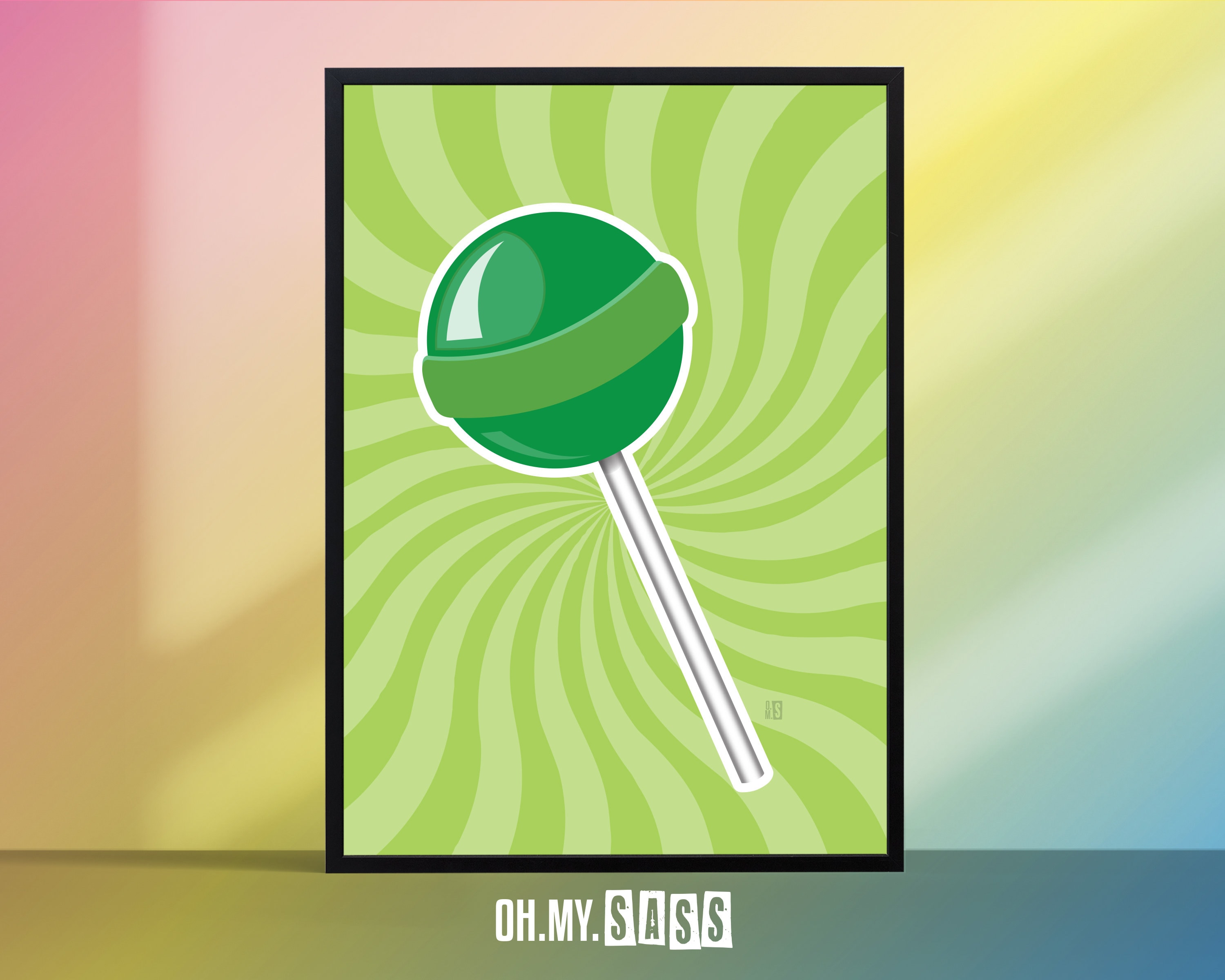 Lollipop Candy Print | Pick 'n' Mix Poster | Colourful Retro Sweet Shop ...