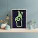 Neon Green Peace Sign Print | 90's Music Nostalgia Girl Group Wall Art ...