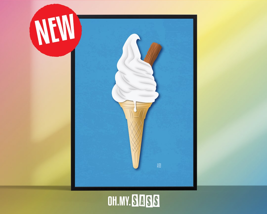 Ice Cream Print Mr Whippy 99 Summer Ice Lolly Poster - Etsy