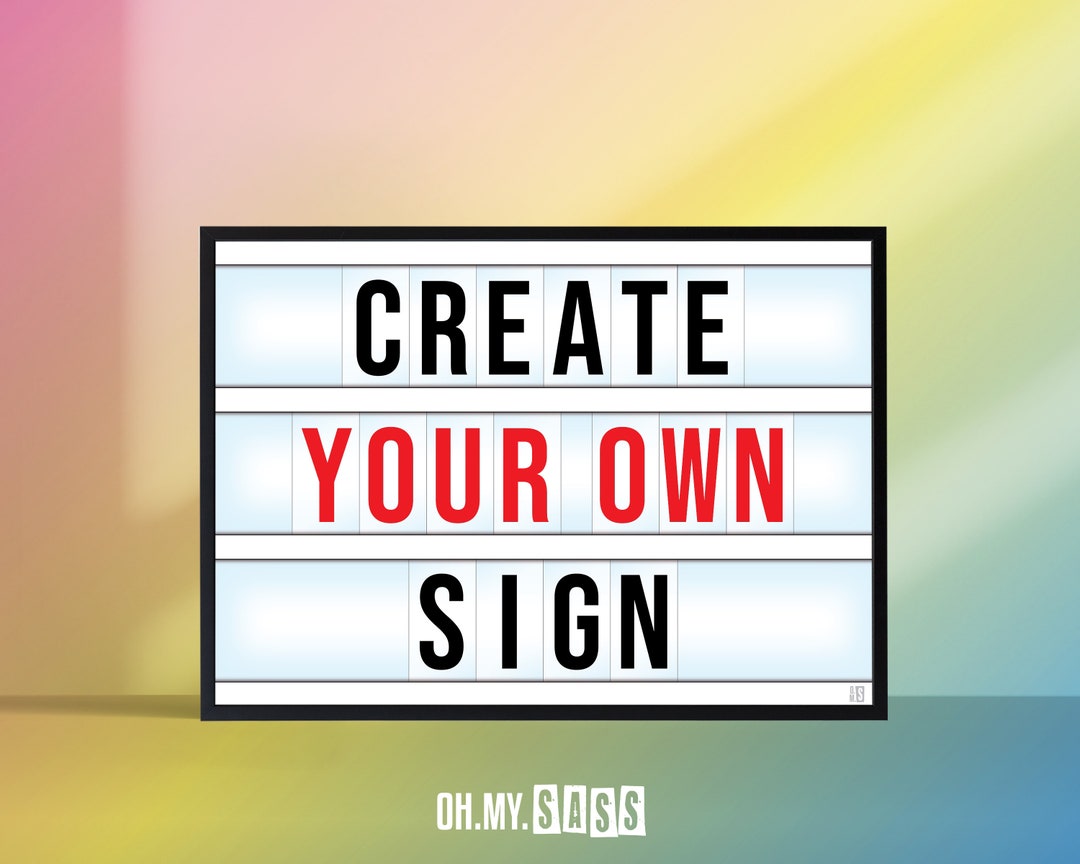 Cinema Lightbox Look Custom Text Print | Movie LED Film | Message Quote ...