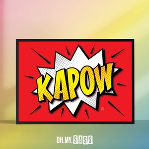 Comic Book Pop Art Superhero Words | Kapow Wow Boom Sassy | Cool Kids ...