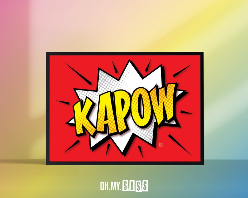 Comic Book Pop Art Superhero Words | Kapow Wow Boom Sassy | Cool Kids ...